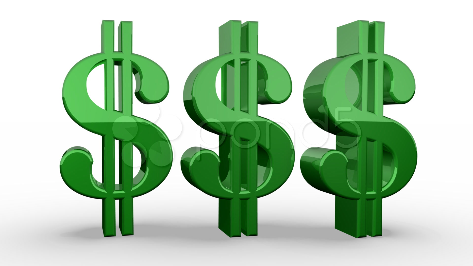 Three Green Dollar Signs Spinning Stock Video 139755 | HD Stock Footage