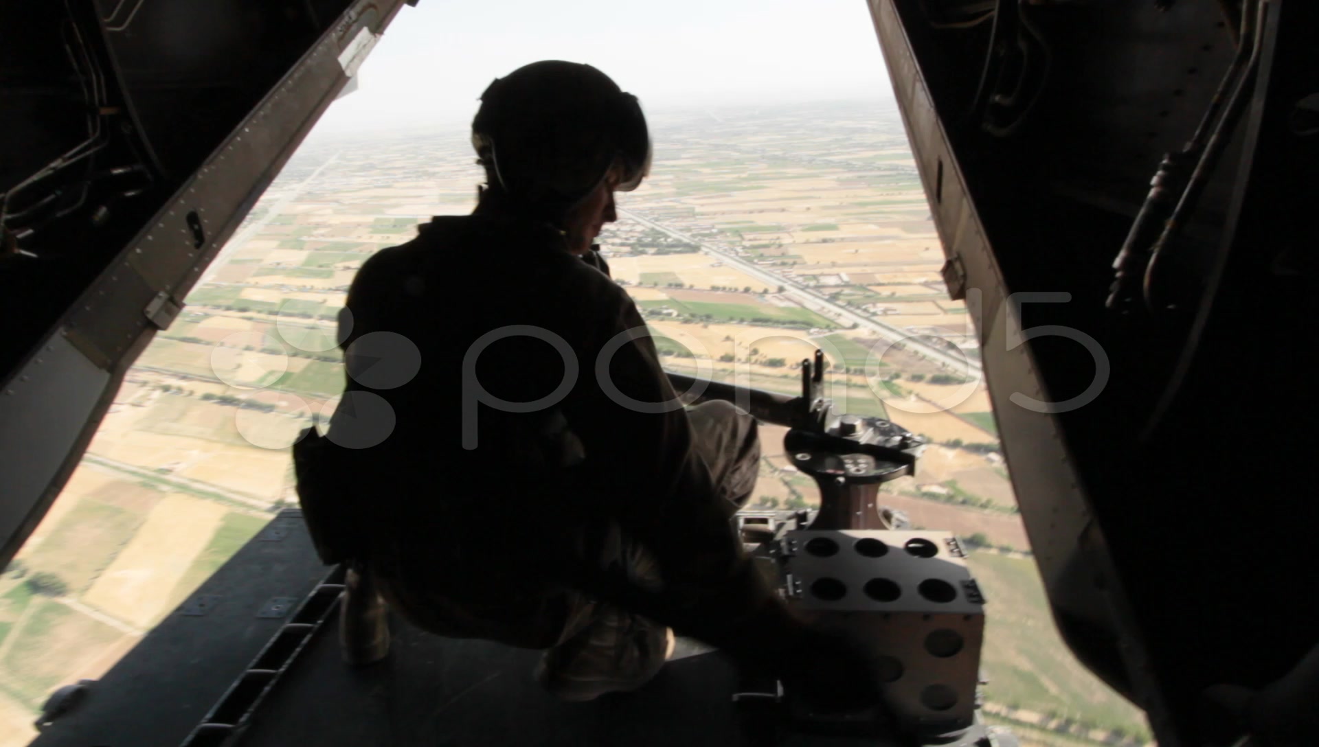 Tail Gunner On V-22 Osprey Flying Over Afghanistan (Hd)K Stock Video ...