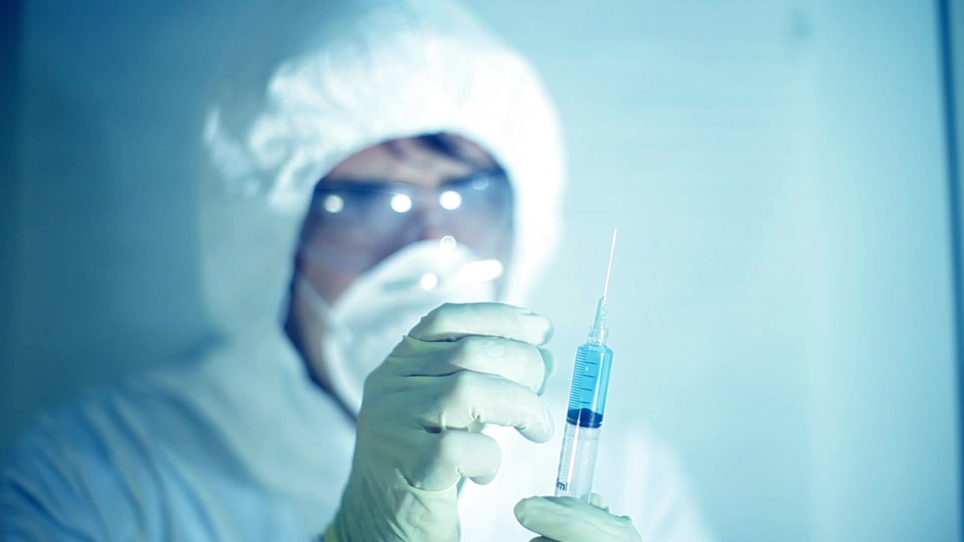 Scientist needle syringe medical animal testing science ~ Hi Res #12222301