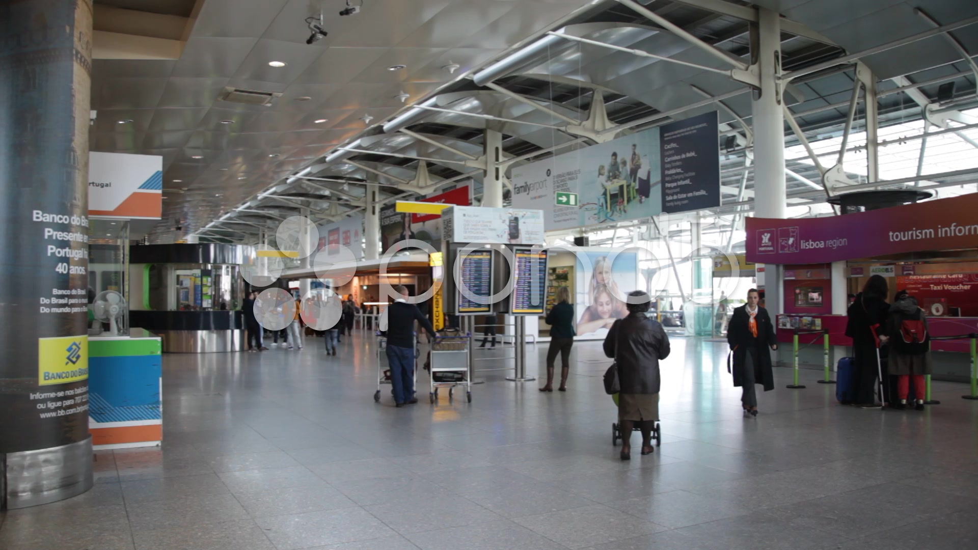 Interior shot of Lisbon airport ~ Hi Res Video #35789741